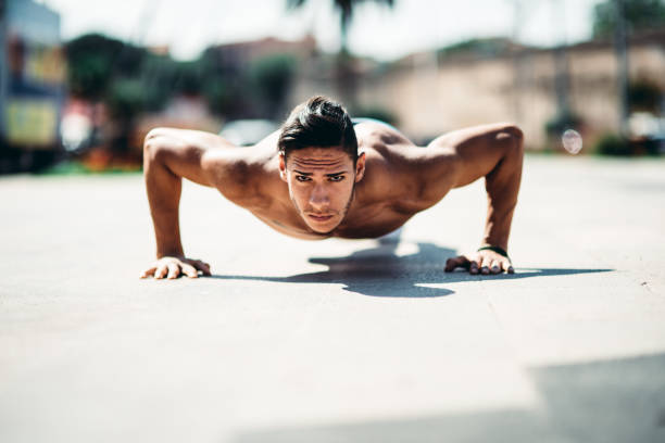 Free Stock Photo of Fit man doing pushups on the beach | Download Free ...
