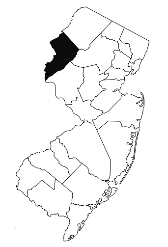 Carte Du Comté De Warren Dans Létat Du New Jersey Sur Fond Blanc Carte