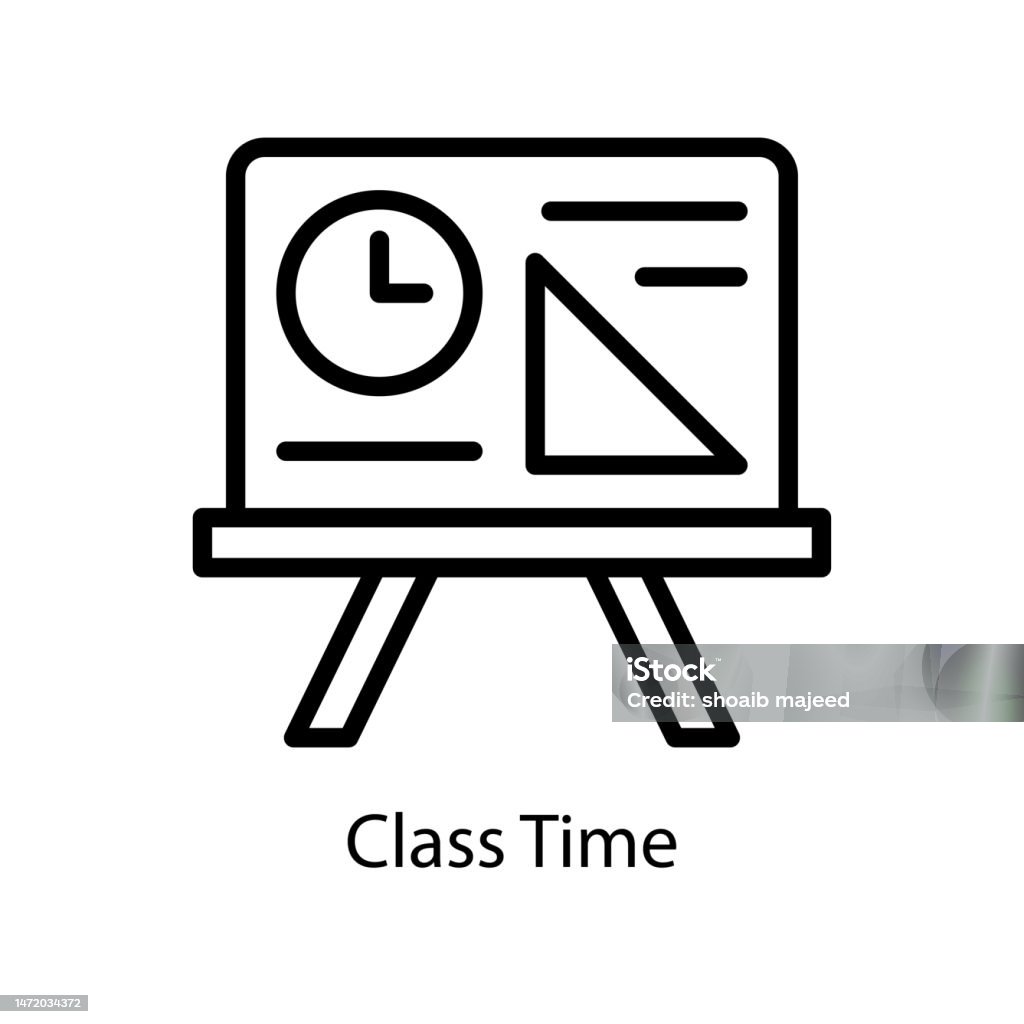 Class Time Vector Outline Icons Simple Stock Illustration Stock Stock Illustration Download