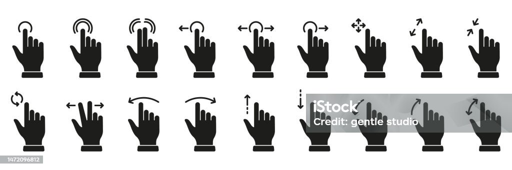 Gerakan Penunjuk Geser Ke Kiri Dan Kanan Piktogram Padat Hitam Sentuhan ... Gerakan Penunjuk Geser Ke Kiri Dan Kanan Piktogram Padat Hitam Sentuhan ...