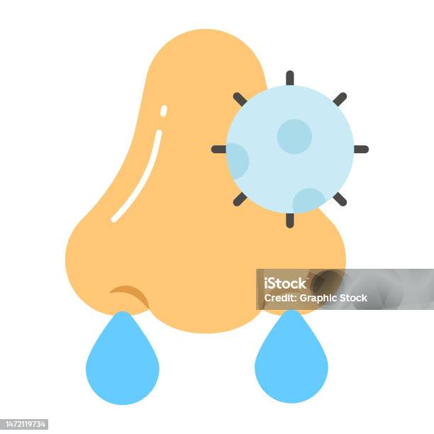 Ilustración De Diseño Vectorial De Secreción Nasal Icono Editable Del