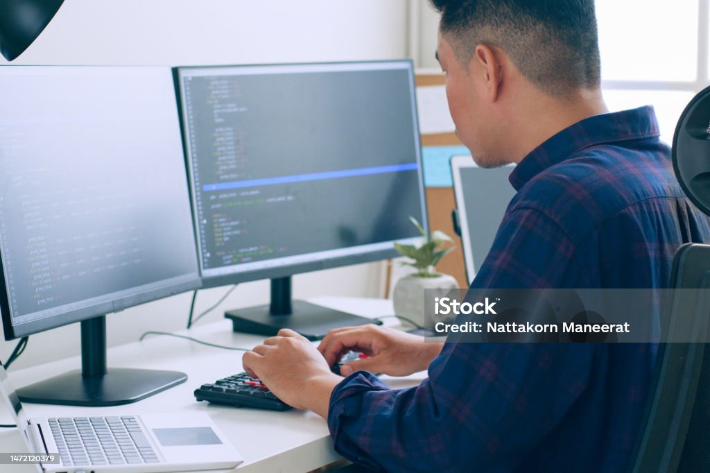 Young Asian Man Developer Programmer Software Engineer It Support Working On Computer To Check