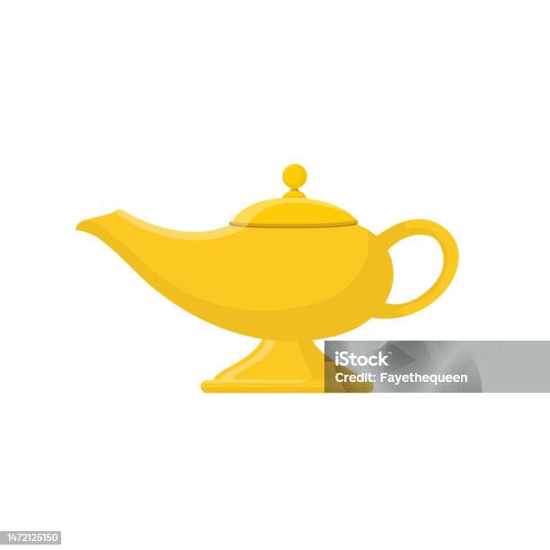 Magic Lamp For Wish Isolated On White Background Genie Magic Lamp Stock