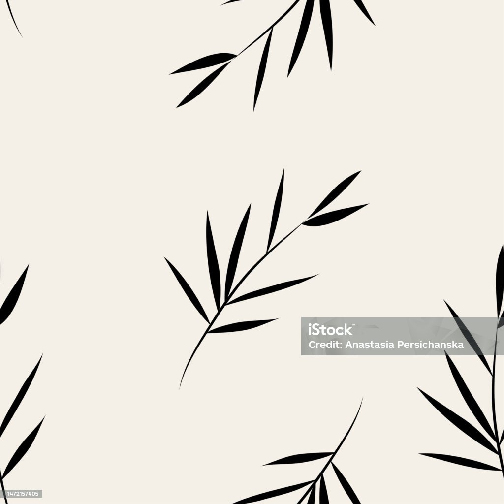 Tropical Palm Tree Leaves In A Seamless Pattern Vector Endless Summer