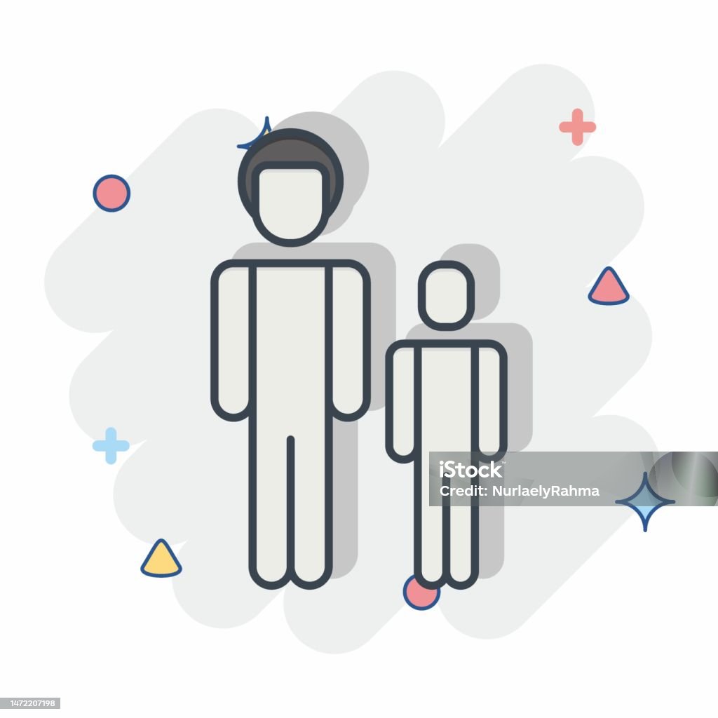 Icône Père Et Fils Lié Au Symbole De La Famille Conception Simple