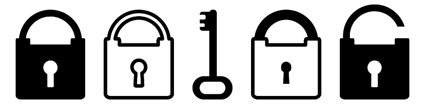 Jeu Dicônes De Cadenas Et De Vecteurs De Protection Collection De