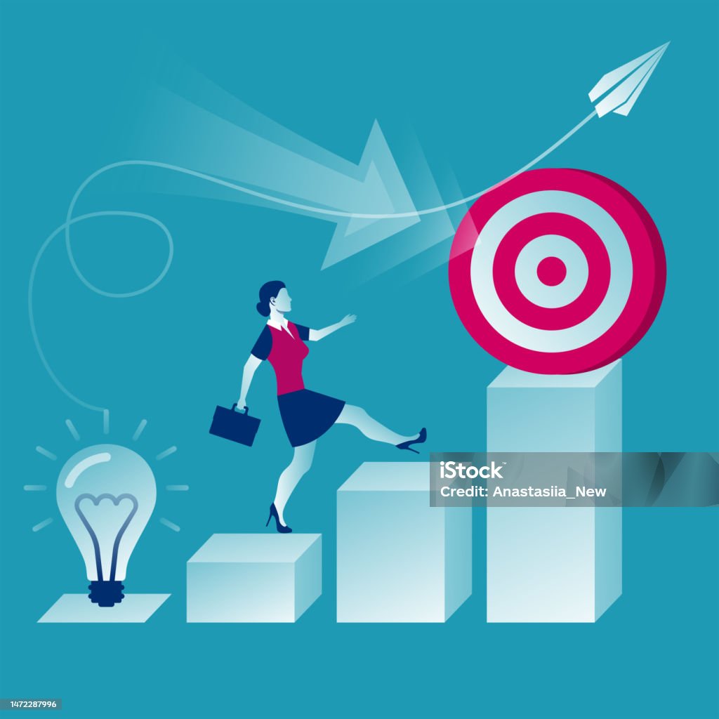 Ambition Concept Abstract Metaphor For Success Vector Flat Stock