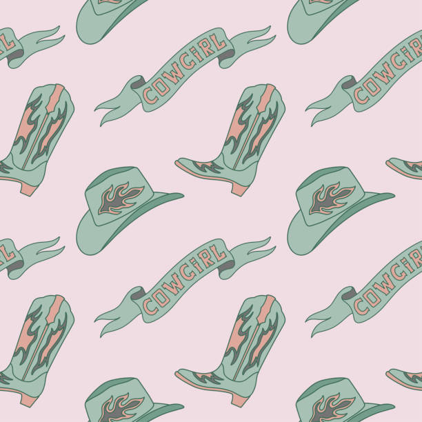 1400 Cowgirl Pattern Stock Illustrations Royalty Free Vector