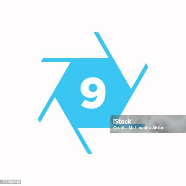 Lettre Initiale 9 Logo De Photographie Concept Dobjectif Dappareil
