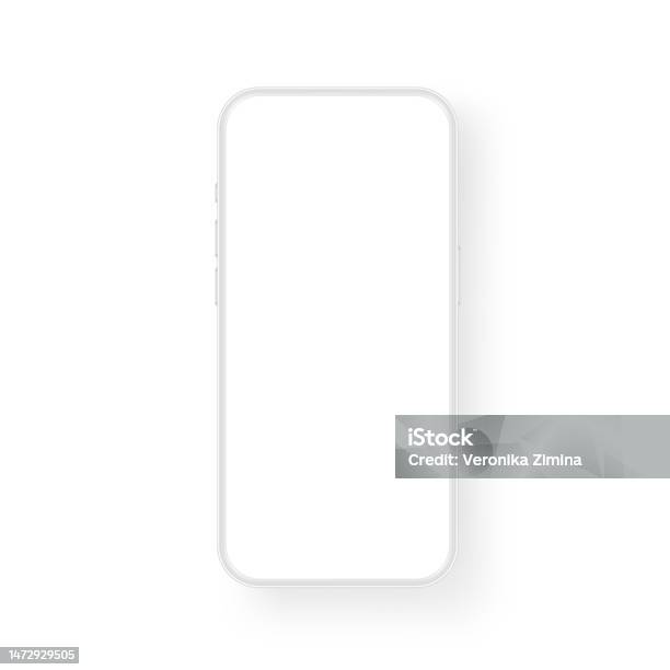 Mockup Smartphone Tanah Liat Dengan Layar Kosong Terisolasi Pada Latar