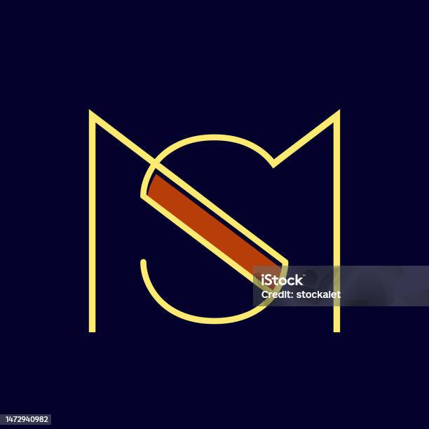 Monogramme Sm Lettre Majuscule S Lettre M Logo Icône De Signature De