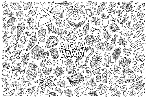 Ensemble Vectoriel De Dessin Animé De Doodle Des Objets Et Des Symboles
