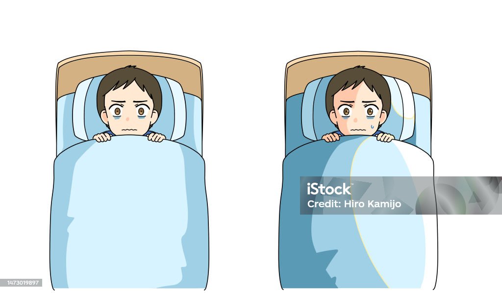 Insomniac Man In Bed Stock Illustration Download Image Now Adult