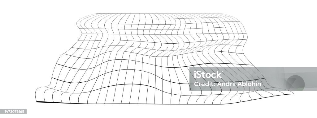 Distorted Grid Warped Mesh Texture Net With Curvatured Effect Checkered