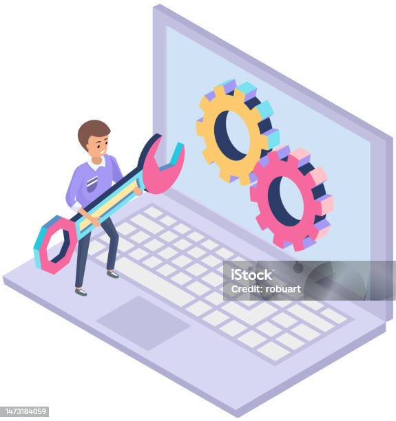 Software Setup Technical Support Computer Service Concept Gear Engineer ... Software Setup Technical Support Computer Service Concept Gear Engineer ...