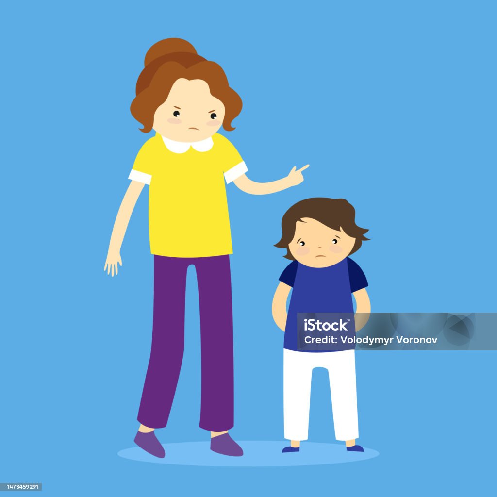 Mother And Daughter Vector Illustration In Flat Style Stock