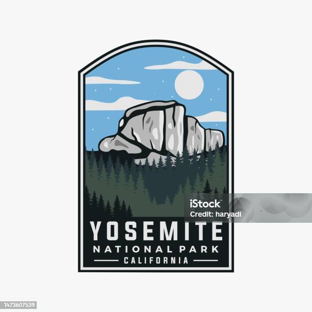 Yosemite National Park Vector Template Colorado Landmark Graphic
