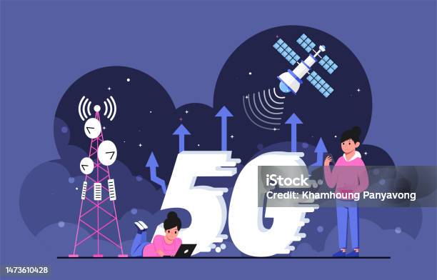 Vektor Desain Latar Belakang Teknologi Nirkabel Ke5 Seluler Konsep