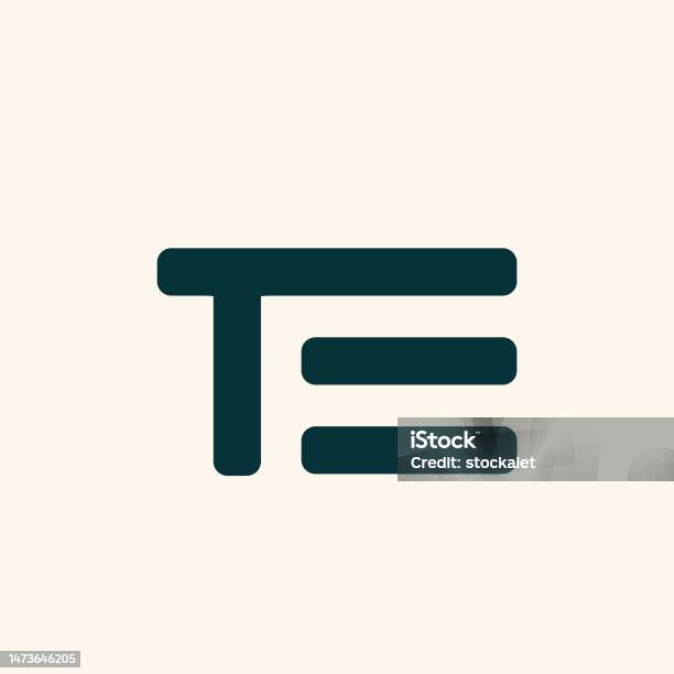 Monogramme Te Lettre T En Gras Logo De La Lettre E Icône De Signature