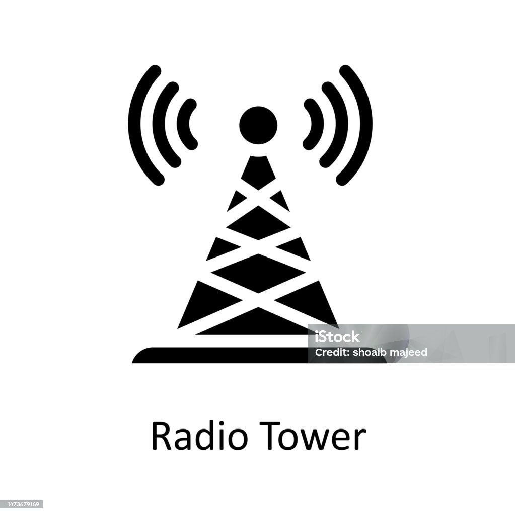 Funkturm Vektor Durchgehende Symbole Einfacher Lagerbestand Stock