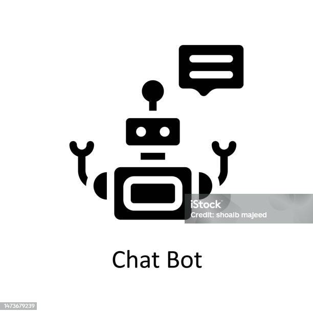 Chat Bot Vector Durchgehende Symbole Einfacher Lagerbestand Stock