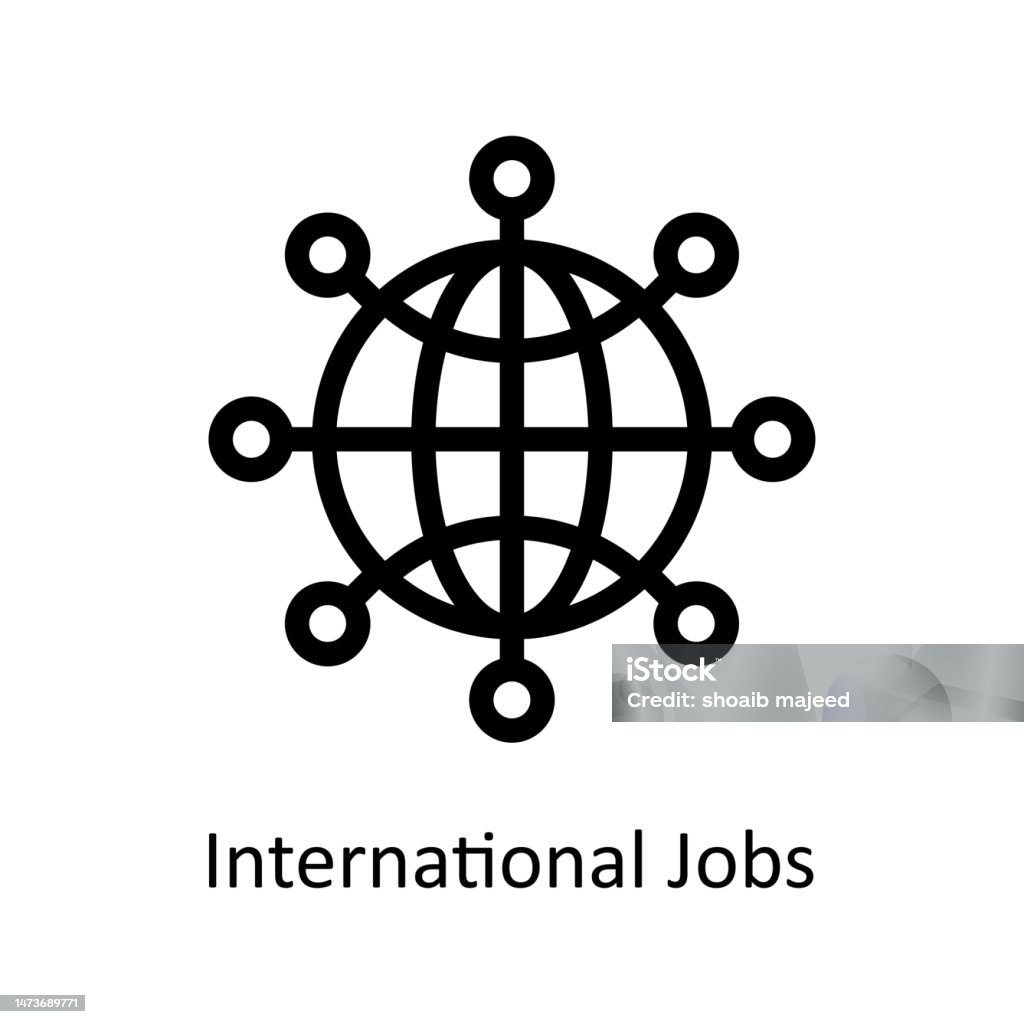 Ilustración De Iconos De Esquema Vectorial De Trabajos Internacionales