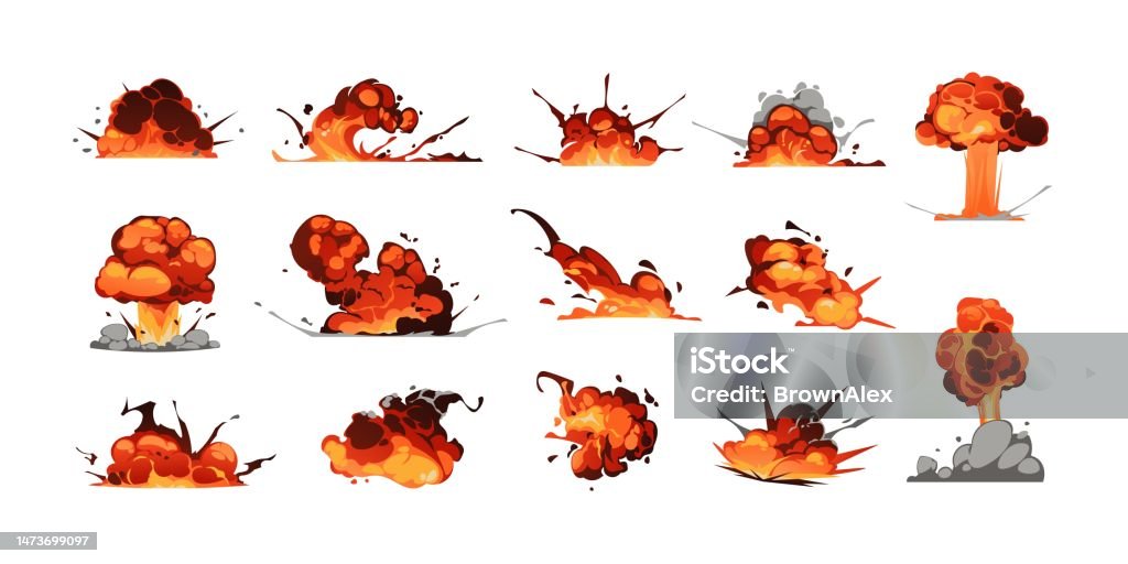 Effet Dexplosion Comique Dessin Animé Explosion De Bombe Et Dynamite