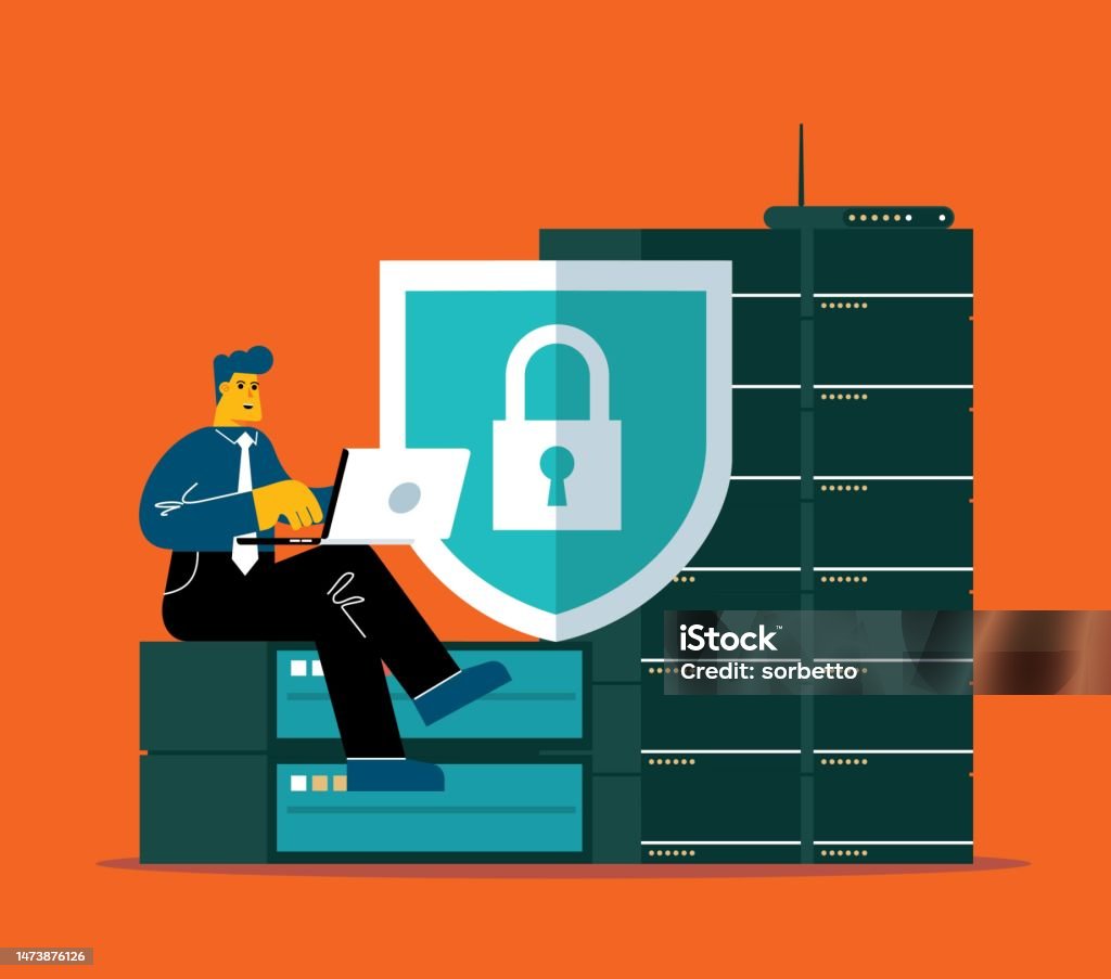 Network Security Stock Illustration Download Image Now Data Shielding Data Center Istock