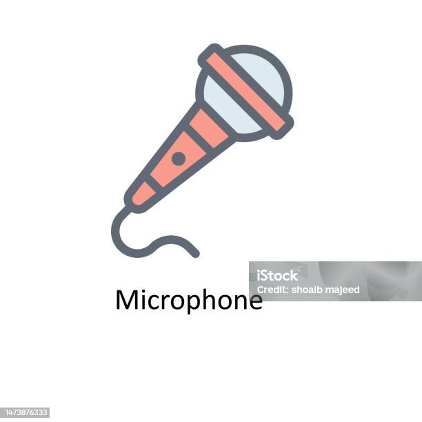 Microphone Vector Fill Icônes De Contour Stock Simple Dillustration