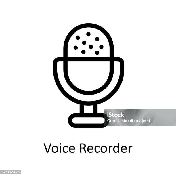 Enregistreur Vocal Icônes De Contour Vectoriel Stock Simple