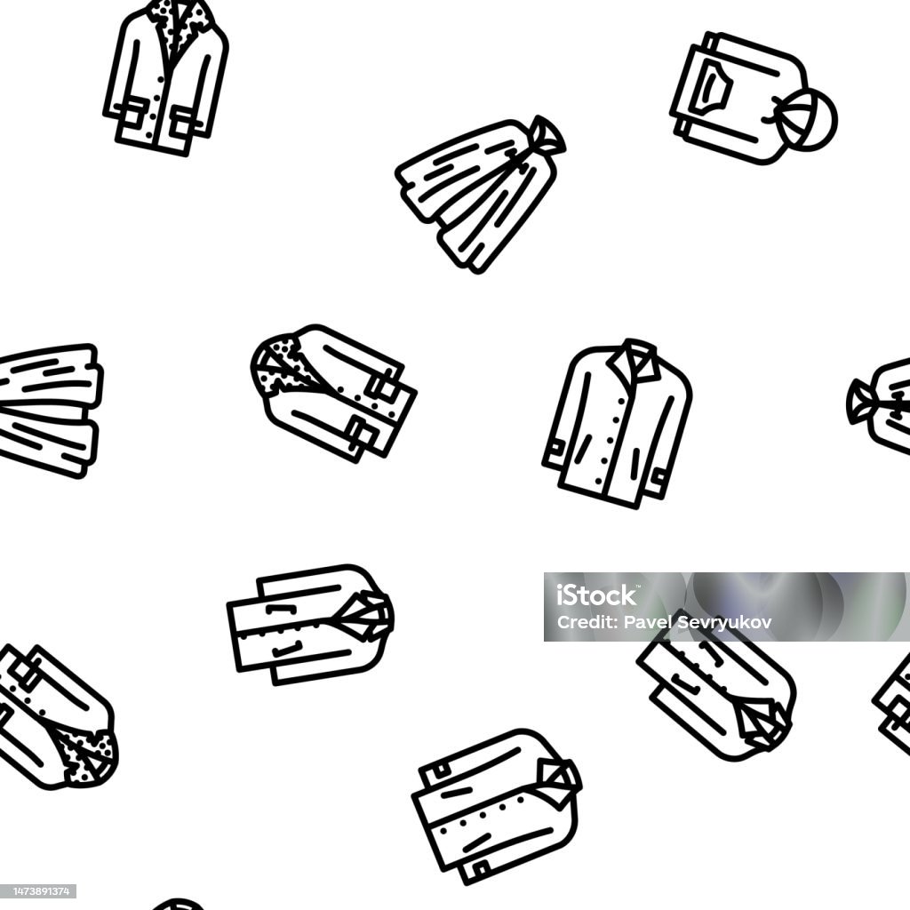 Outerwear Male Clothes Vector Seamless Pattern Stock Illustration
