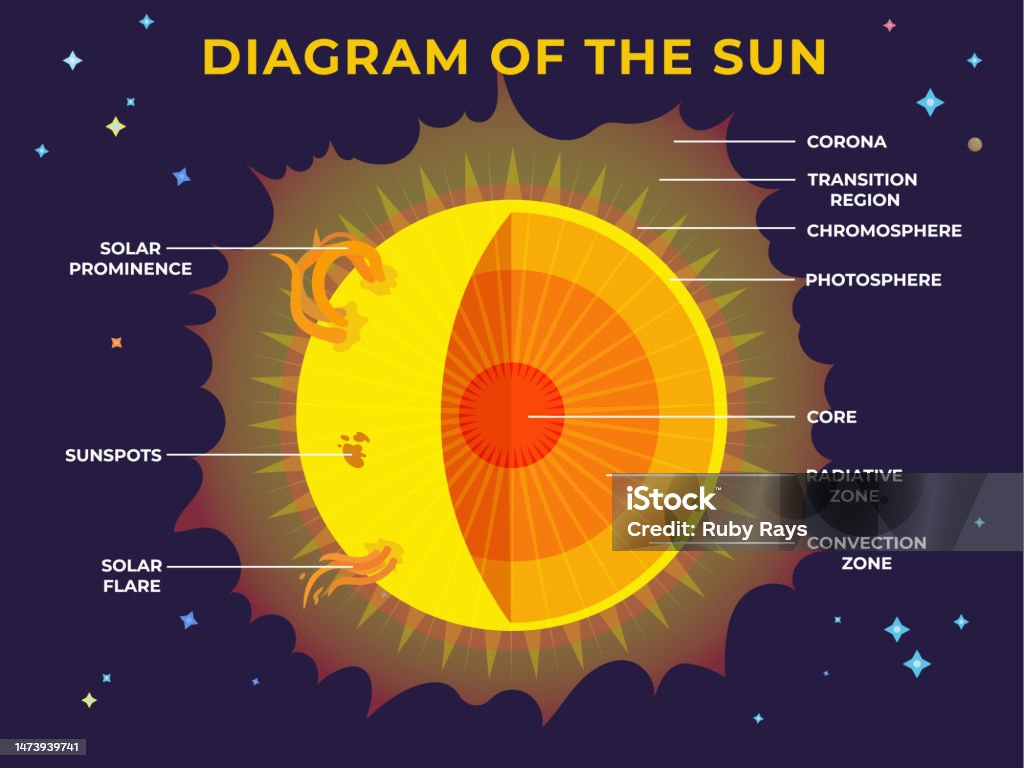 Diagram Of The Sun Layers Of The Sun Stock Vector Illustration Stock ... Diagram Of The Sun Layers Of The Sun Stock Vector Illustration Stock ...