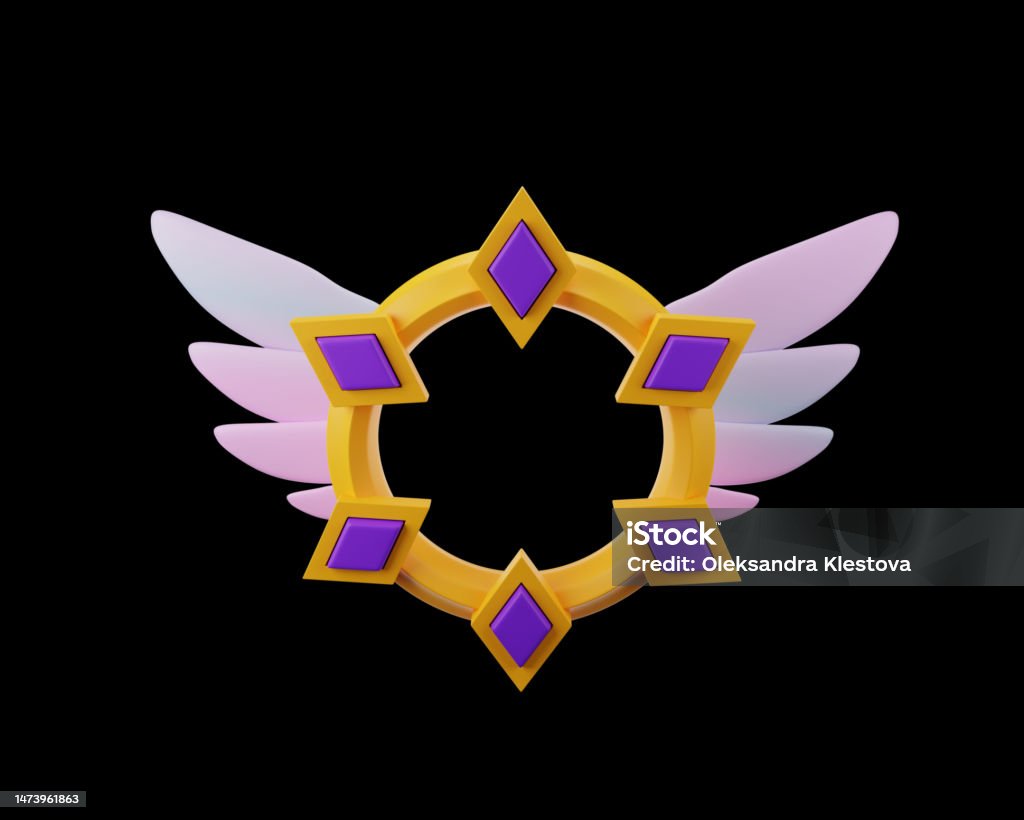 3d Avatar Frame Photo Border Render Cartoon Game Award Fantasy Badge