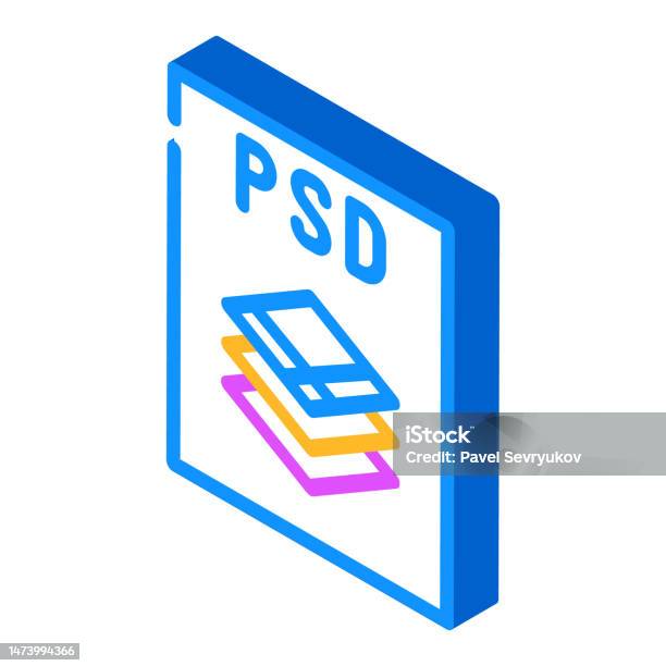 Psd File Format Document Isometric Icon Vector Illustration Stock