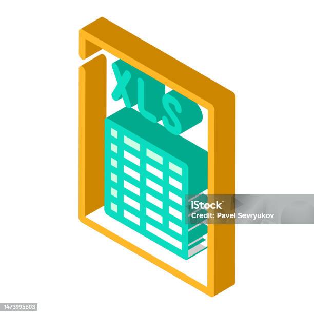 Xls File Format Document Isometric Icon Vector Illustration Stock