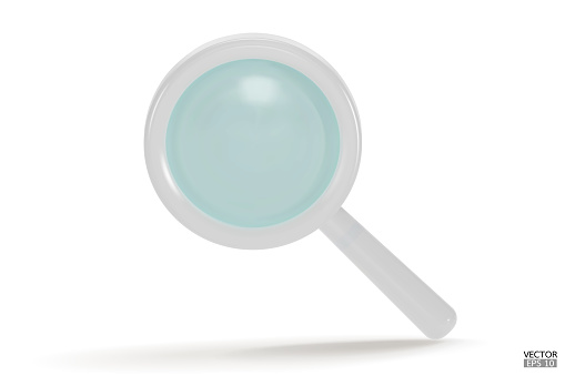 Loupe Blanche Réaliste Avec Ombre Isolée Sur Fond Blanc Lupe 3d Dans Un