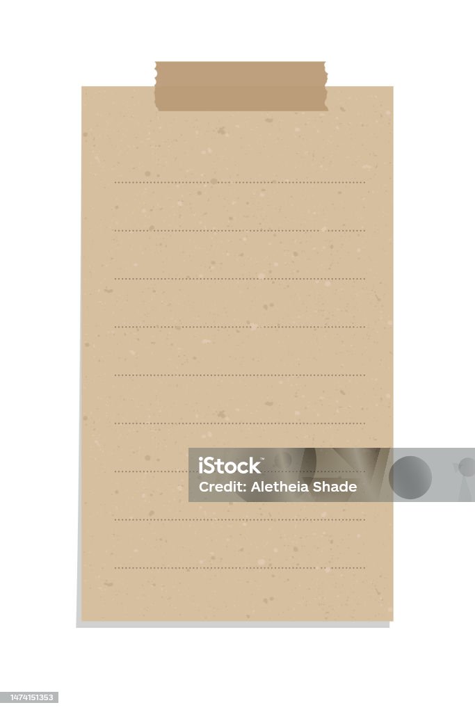 Aesthetic Vintage Brown Paper Note Recycled Memo Paper With Adhesive