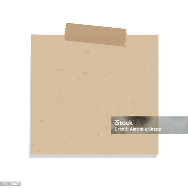 Aesthetic Vintage Brown Paper Note Recycled Memo Paper With Adhesive