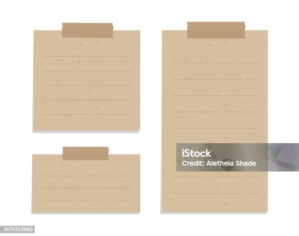 Aesthetic Vintage Brown Paper Note Set Recycled Memo Paper With