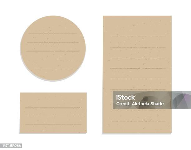 Aesthetic Vintage Brown Paper Note Set Recycled Memo Paper With