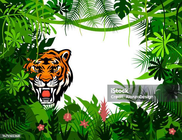 Kemarahan Harimau Kepala Harimau Mengaum Desain Kreatif Maskot Harimau