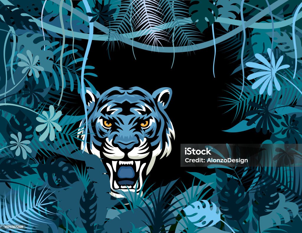Kemarahan Harimau Kepala Harimau Mengaum Desain Kreatif Maskot Harimau Di Semaksemak Desain Logo