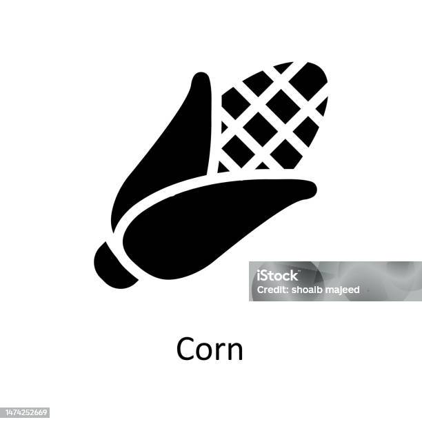 Corn Vector Einfarbige Symbole Einfacher Lagerbestand Stock Vektor Art