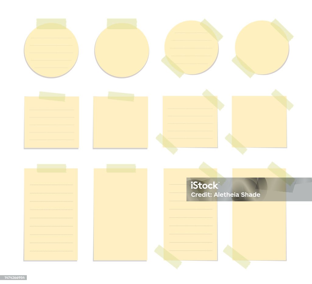 Set Ilustrasi Catatan Tempel Kuning Mockup Template Kertas Memo Kantor ... Set Ilustrasi Catatan Tempel Kuning Mockup Template Kertas Memo Kantor ...