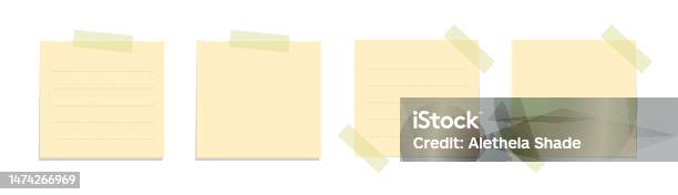 Set Ilustrasi Vektor Catatan Tempel Kuning Mockup Template Kertas Memo ... Set Ilustrasi Vektor Catatan Tempel Kuning Mockup Template Kertas Memo ...