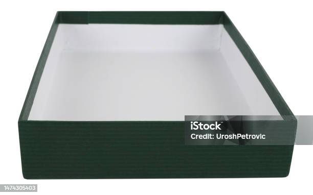 Simple Green Cardboard Box Without Lid Open Isolated On White ... Simple Green Cardboard Box Without Lid Open Isolated On White ...