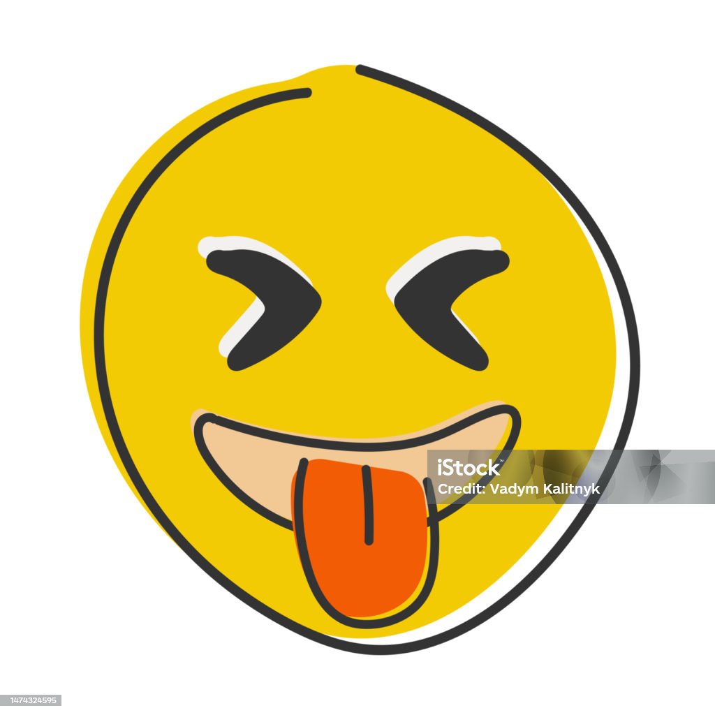 Taunting Emoji Squinting Face Grin With Tongue Out And Opened Eyes Hand