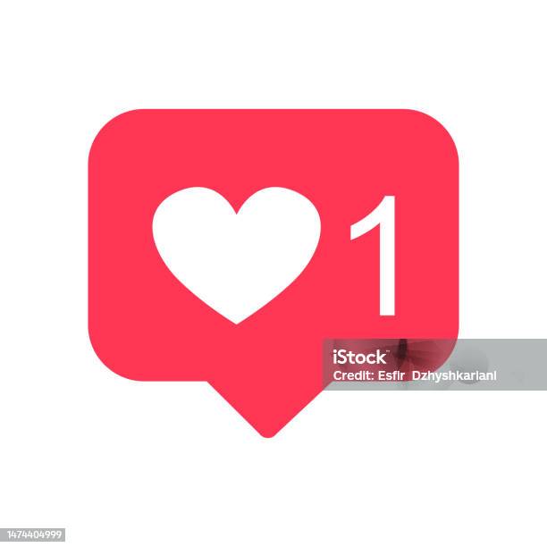 Like Heart Icon On A Red Pin Isolated On White Background Vector Graphic Stock Illustration