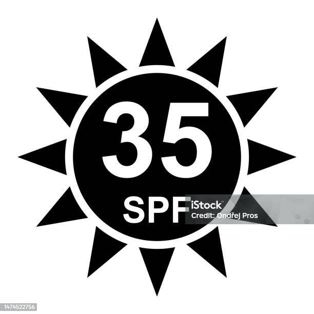 Icône Facteur De Protection Solaire 35 Symbole De Bloc De Rayonnement