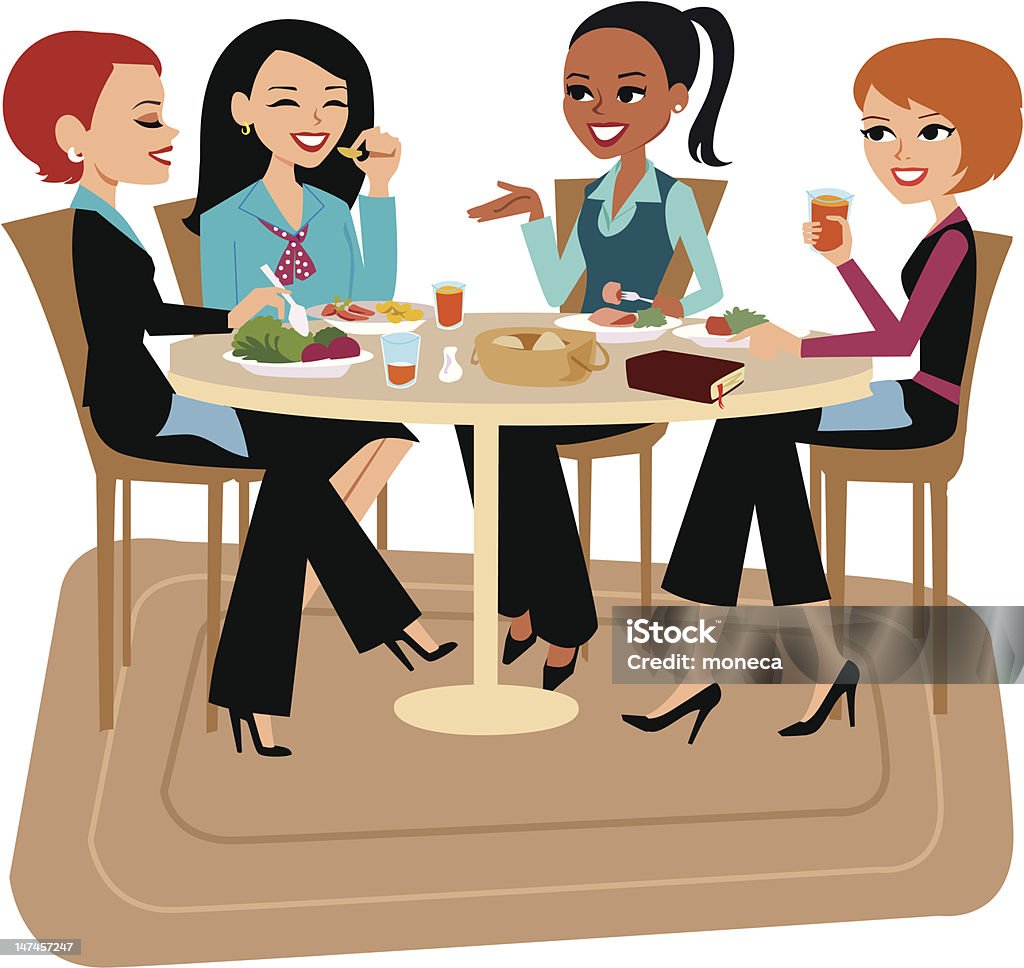 Women Having Lunch Together Stock Illustration Download Image Now